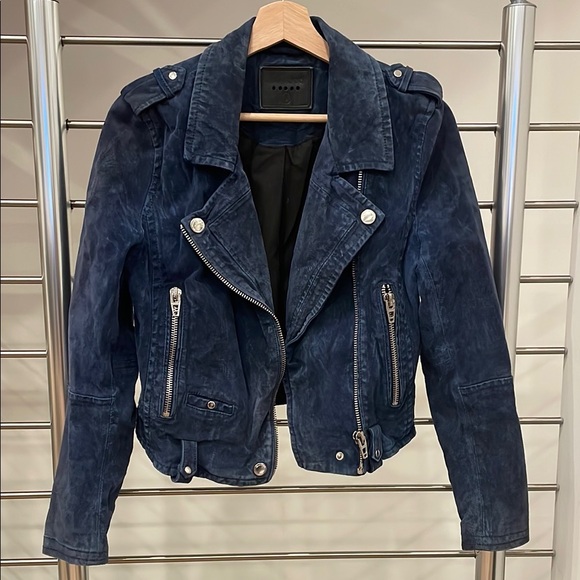 Blank NYC | Jackets & Coats | Blank Nyc Blue Suede Leather Jacket ...